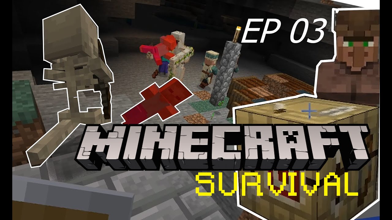 Minecraft Survival Serie EP03 Bedrock Edition (Nova Vila / Caverna) - YouTube