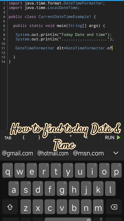 Subscribe for more coding🥰 # How to find today Date & Time #java #codinghacks - YouTube