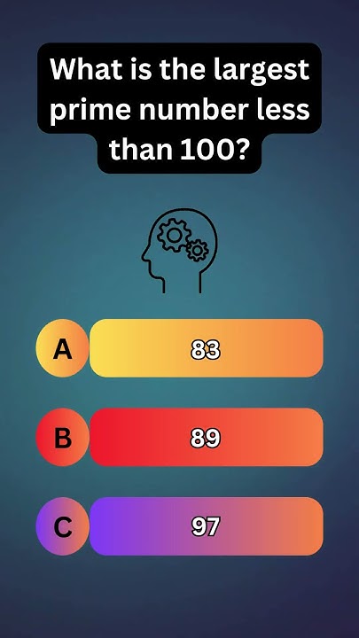 What is the largest prime number less than 100? #quiz #trivia # ...