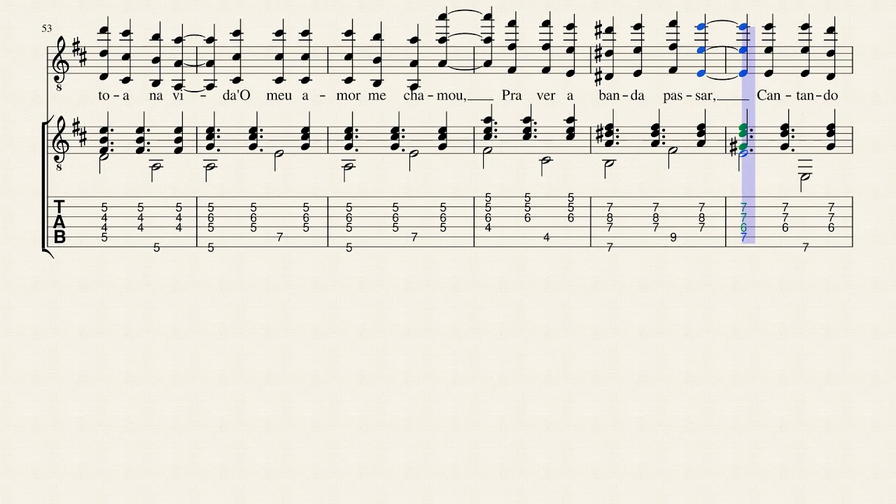 Chico Buarque - A Banda - Score with chords and lyrics - YouTube