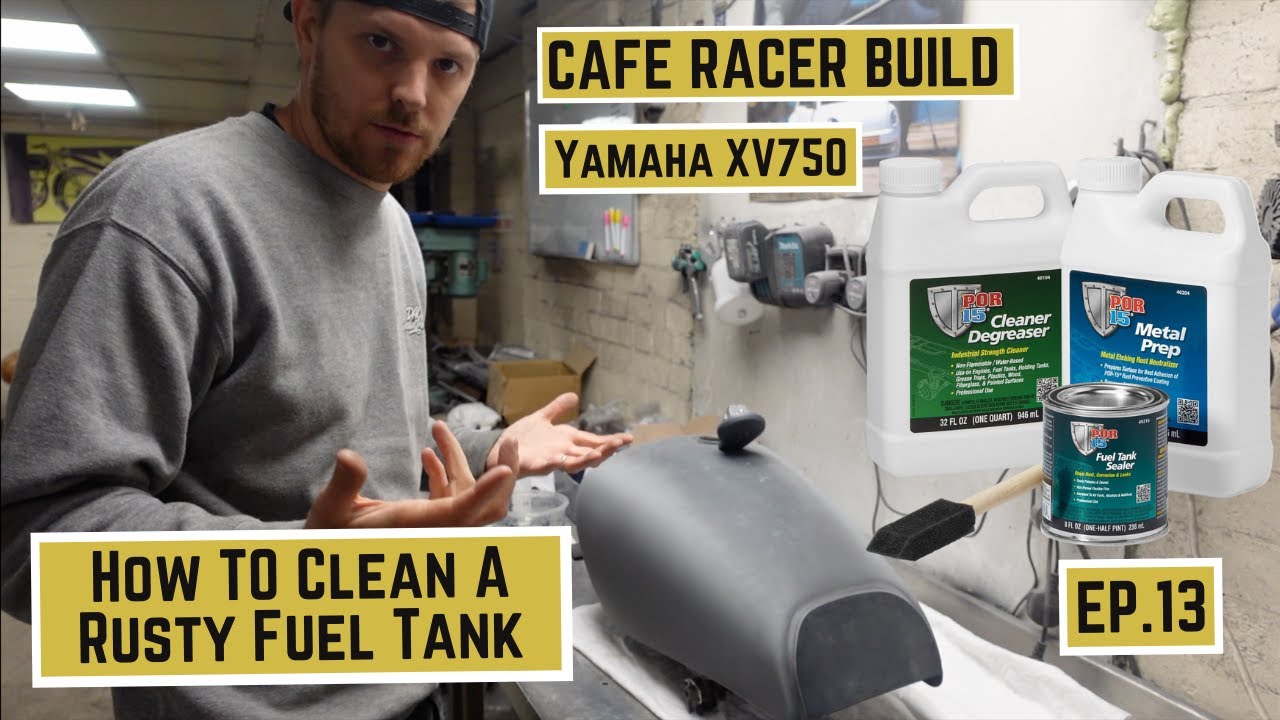 How To Clean A Rusty Fuel Tank - 1981 Yamaha XV750 Cafe Racer Build ...