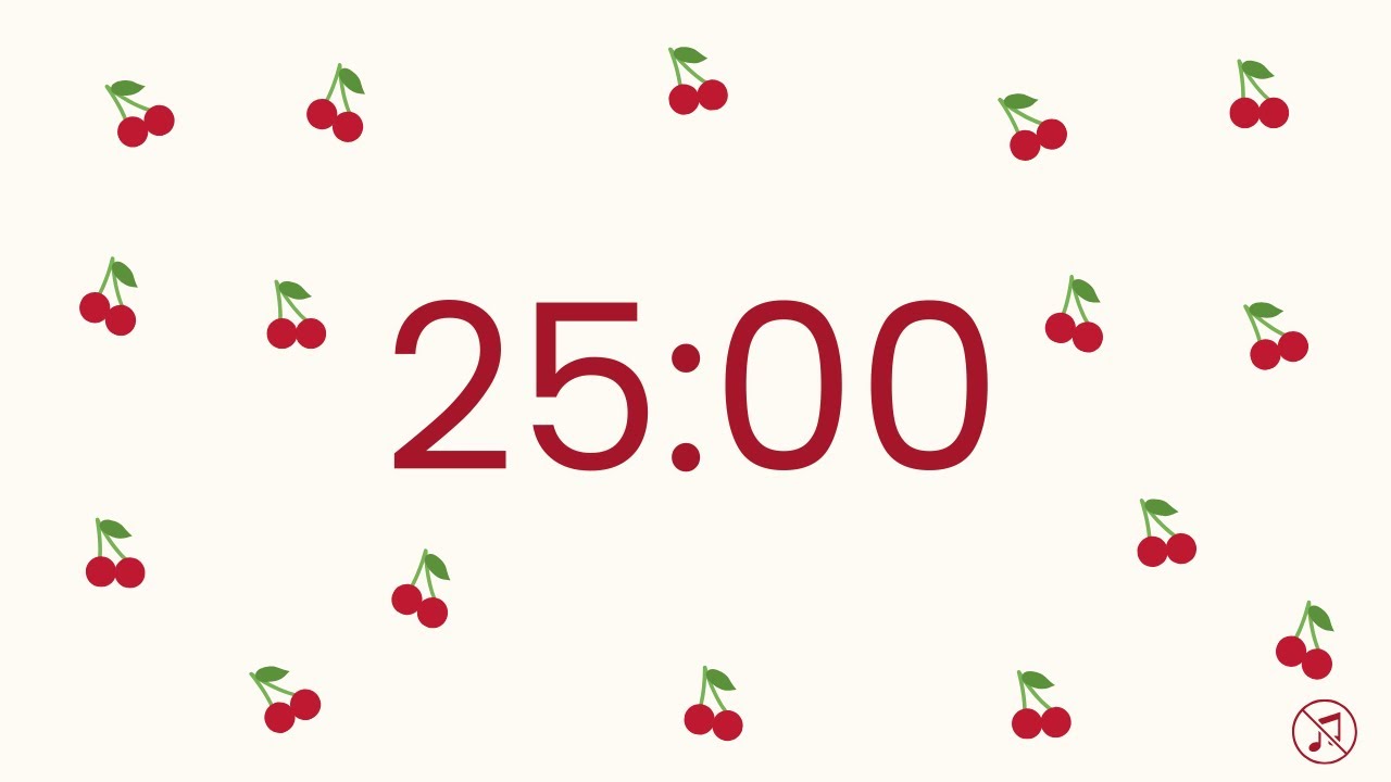 25 Minutes Timer Countdown - Cherry | No music | Focus | Study ...