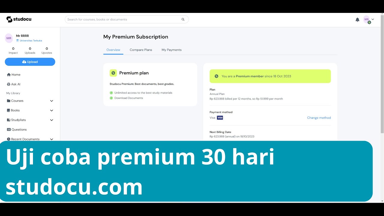 studocu premium 30 hari || Free trial 30 day premium studocu.com - YouTube