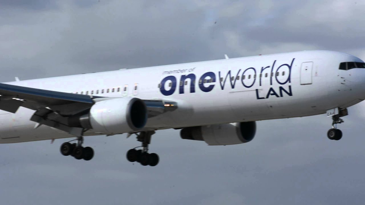 LAN One World 767 Landing at Miami International,FL - YouTube