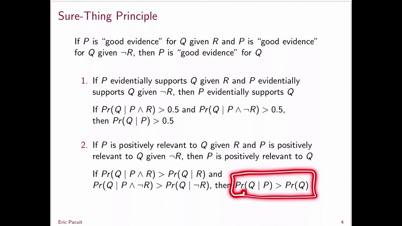 Week 11, lecture 3 - sure-thing principle, part 1 - YouTube
