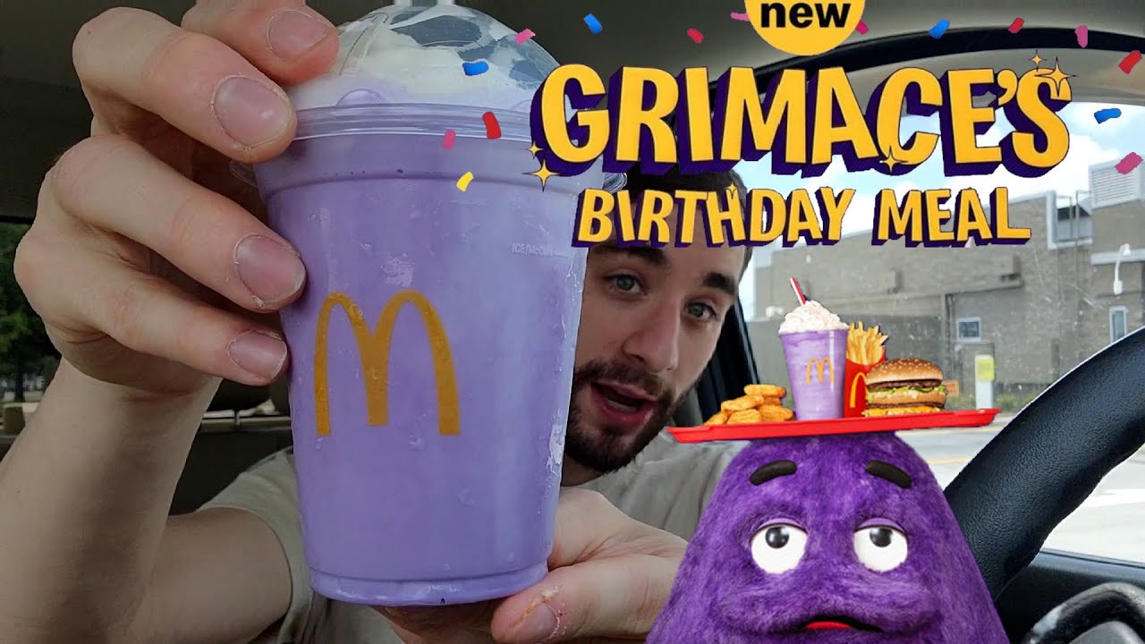 McDonald's NEW Grimace Birthday Shake-Food Review - YouTube
