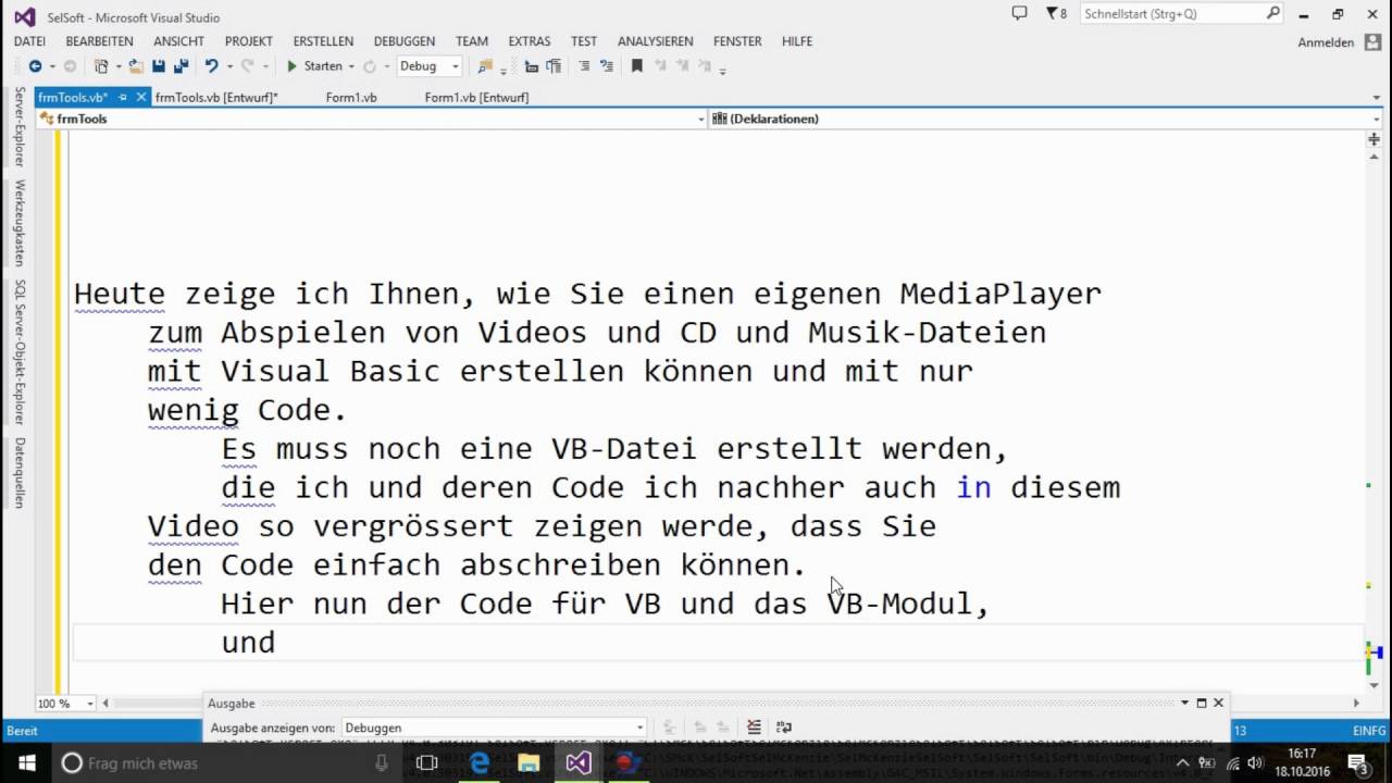 Audio Video Player mit Visual Basic programmieren - YouTube