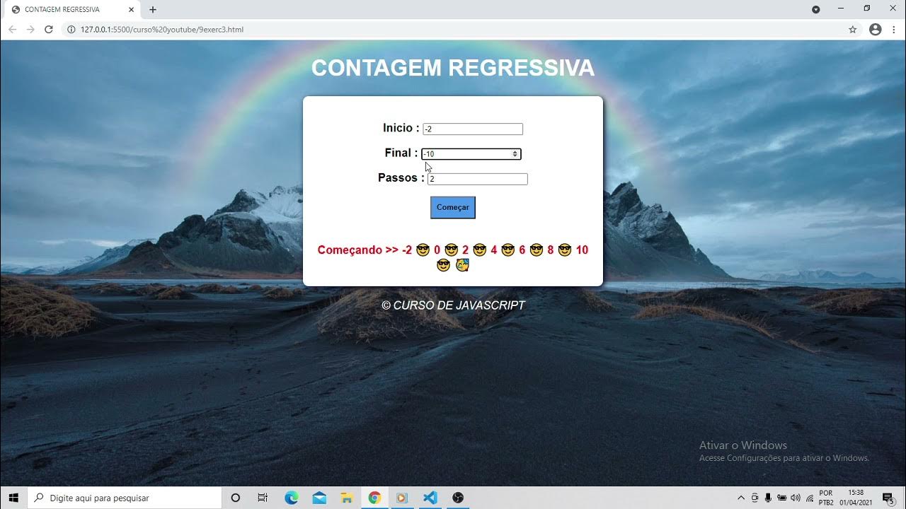 Ex 3 Contagem Regressiva Javascript Youtube