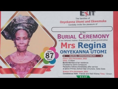 LATE MRS REGINA UTOMI LAID TO REST IN ILEJE QUATERS,UMUNEDE(IETV) - YouTube