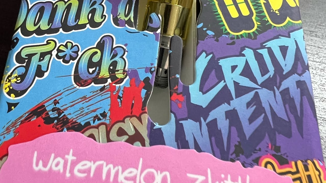 Watermelon Zkittlez cart by crude boys review - YouTube