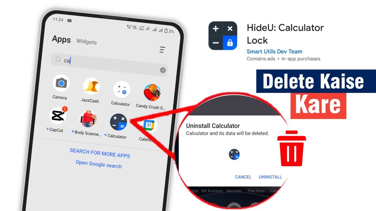 Calculator Lock App Delete Kaise Kare | HideU Calculator Lock App ...