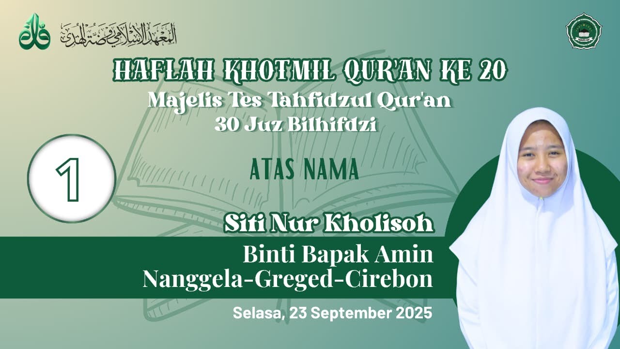 MAJELIS TES TAHFIDZUL QUR'AN 30 JUZ BILHIFDZI Putri (Peserta 01 atas ...