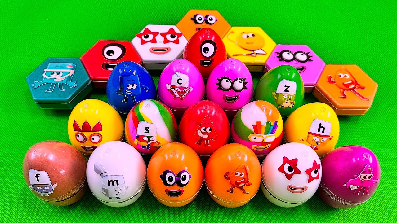 Rainbow SLIME: Digging Numberblocks, Cocomelon, Pinkfong in Eggs ...