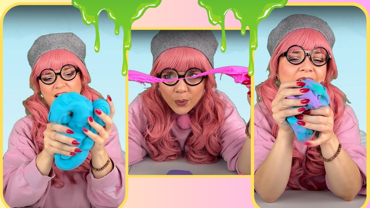 💗💖Ayu is Playing with Fluffy Slime | Kids are Learning Through Play ...