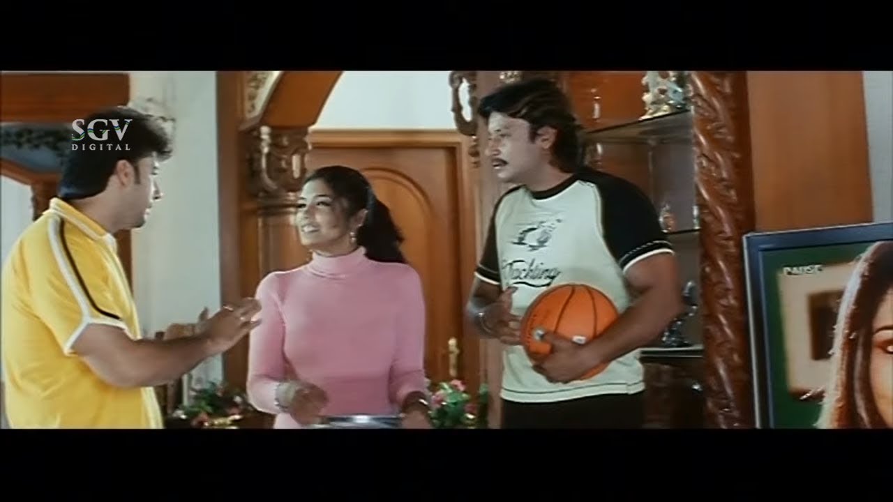 Darshan Fall in Love With Friend Sister Navya Nair | Gaja Kannada Movie ...