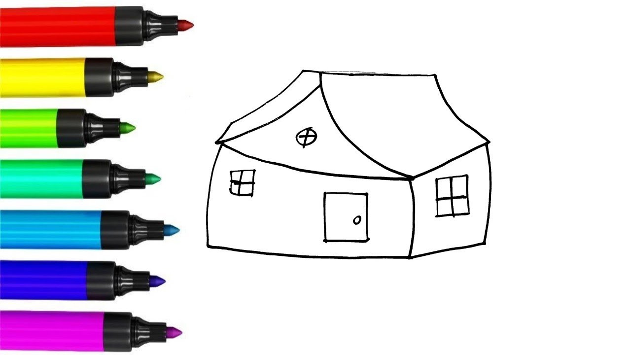 How To Draw A House Step By Step|House Drawing Lesson|House Drawing ...