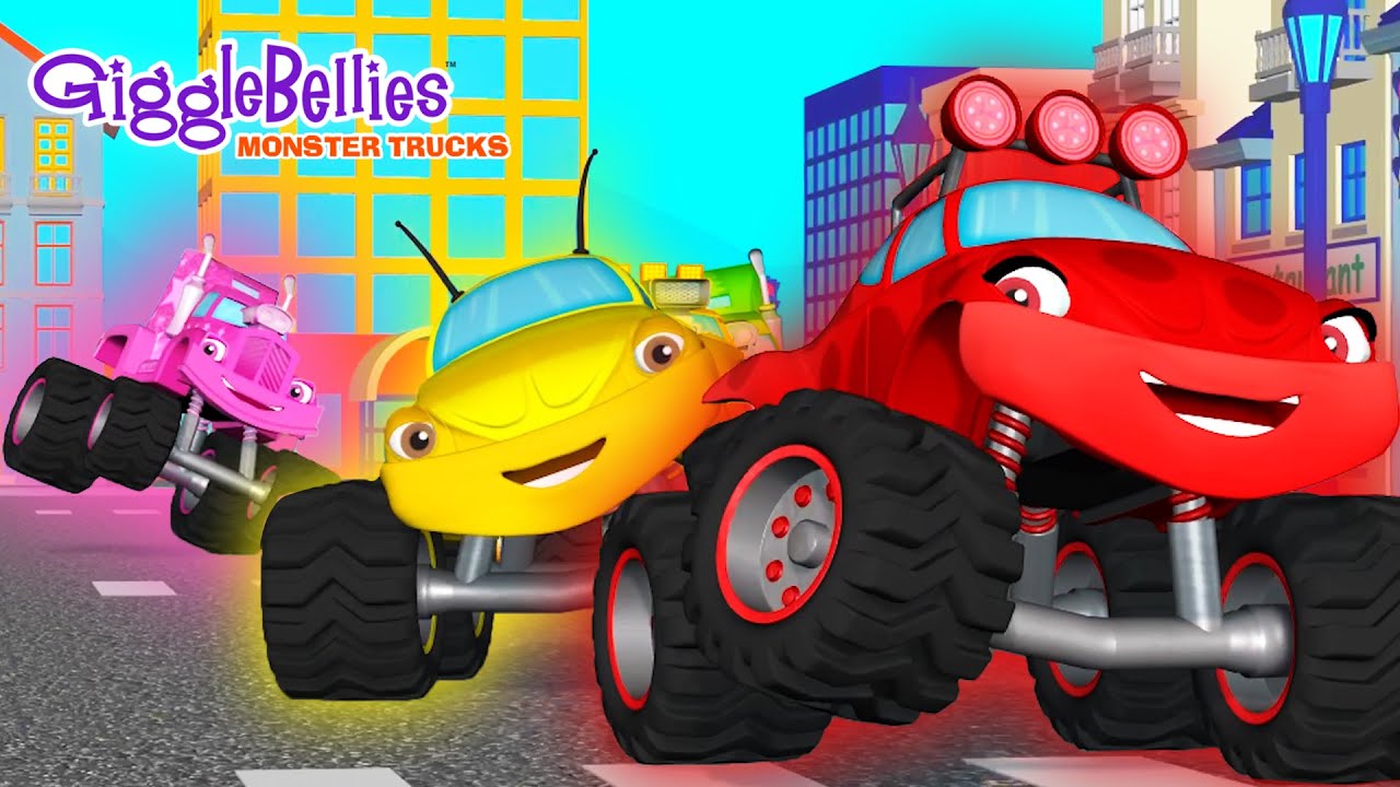 Preschool Learning Video with Monster Trucks! | Colors, Shapes and More ...