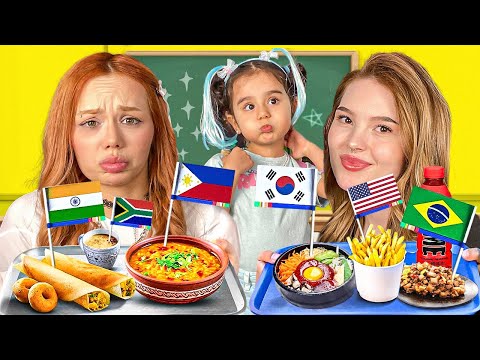 YABANCI ÜLKELERİN OKUL YEMEKLERİNİ DENEDİK! @GamzeKarta @Cerenyaldz