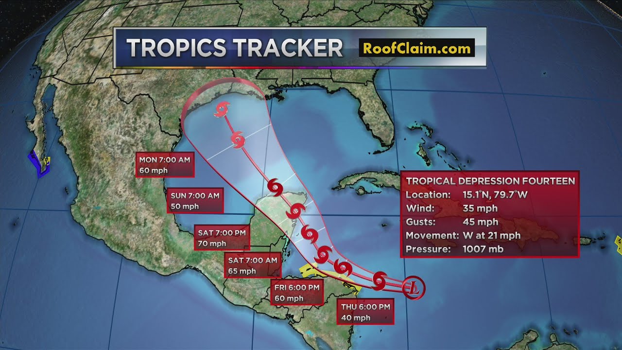 Tracking the Tropics: Tropical Depression 14 develops in Caribbean ...