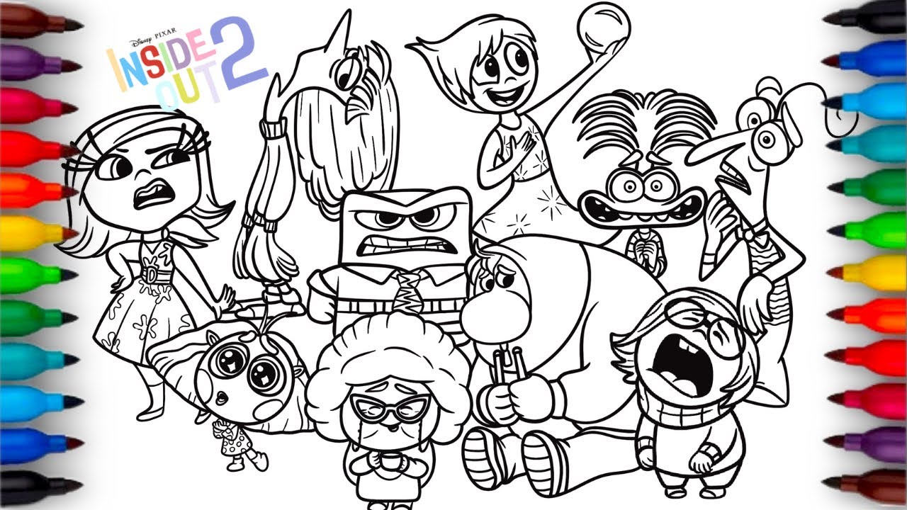 Inside Out 2 Coloring Book | How to COLOR Sadness Anger Nostalgia Bore ...