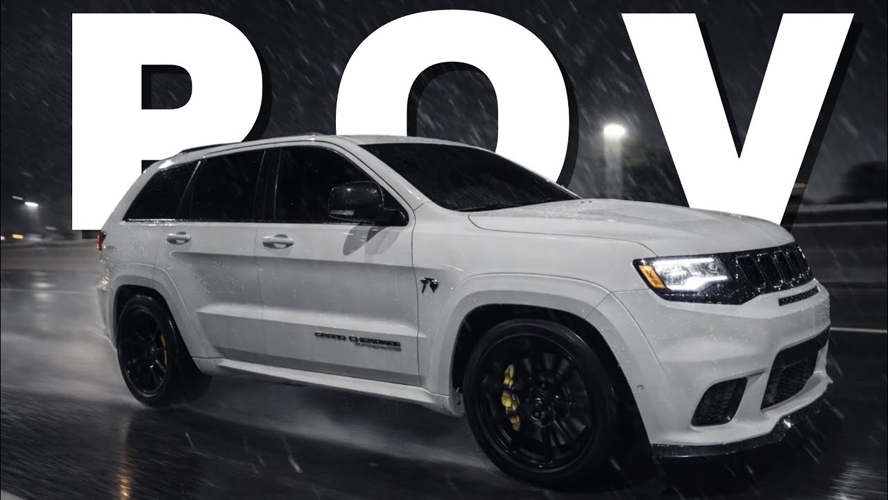 cinematic trackhawk pov drive in the rain | insane whine sounds - YouTube