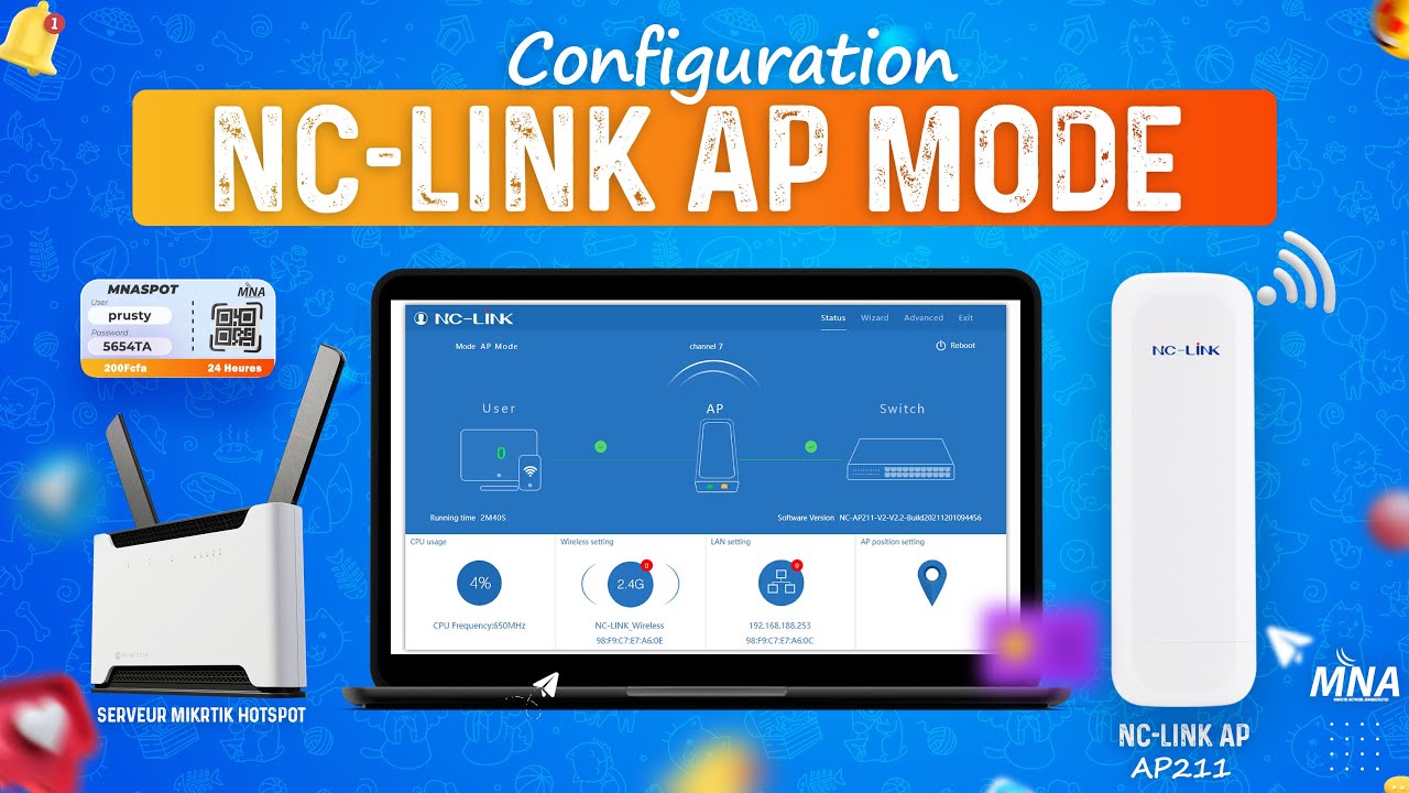 Configuration NC-link AP211 en point d'accès pour Hotspot Mikrotik ...