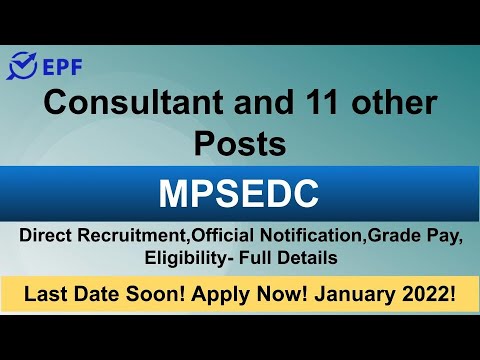 Consultant and 11 others post in MPSEDC | Deputation - YouTube