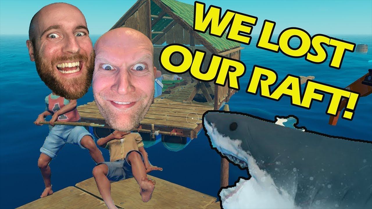 WE LOST OUR RAFT! Hard raft Survival - Stupid people play raft - first ...
