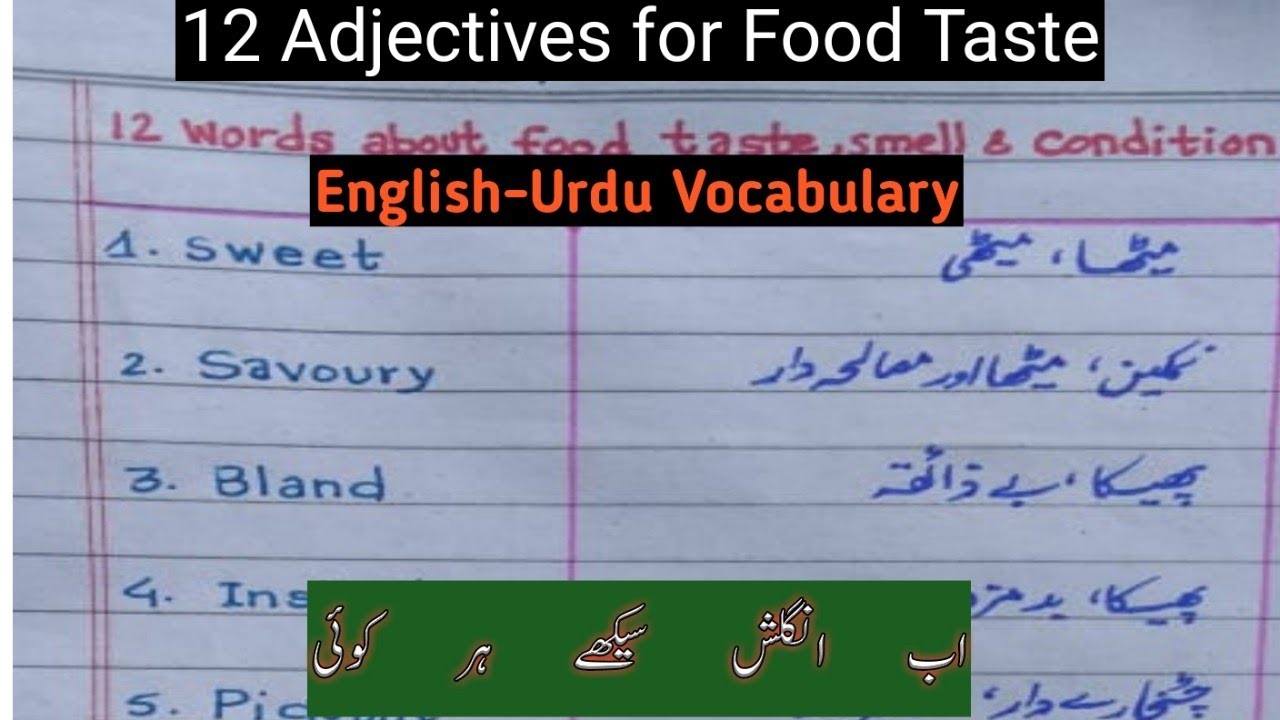 12 Adjectives for Food Taste // Food Taste and Smell Vocabulary ...