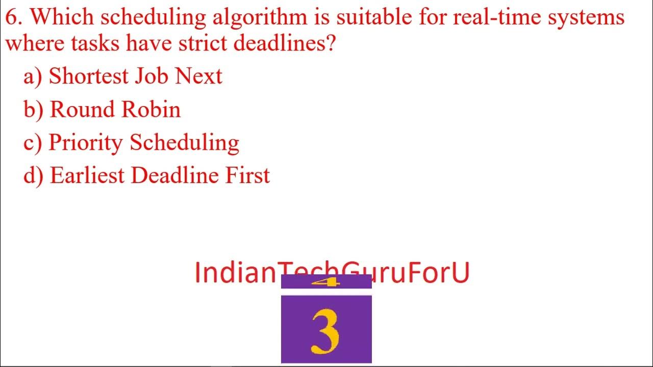 Operating Systems mcqs Quiz 8 CPU Scheduling Algorithms for all competitive exams - YouTube