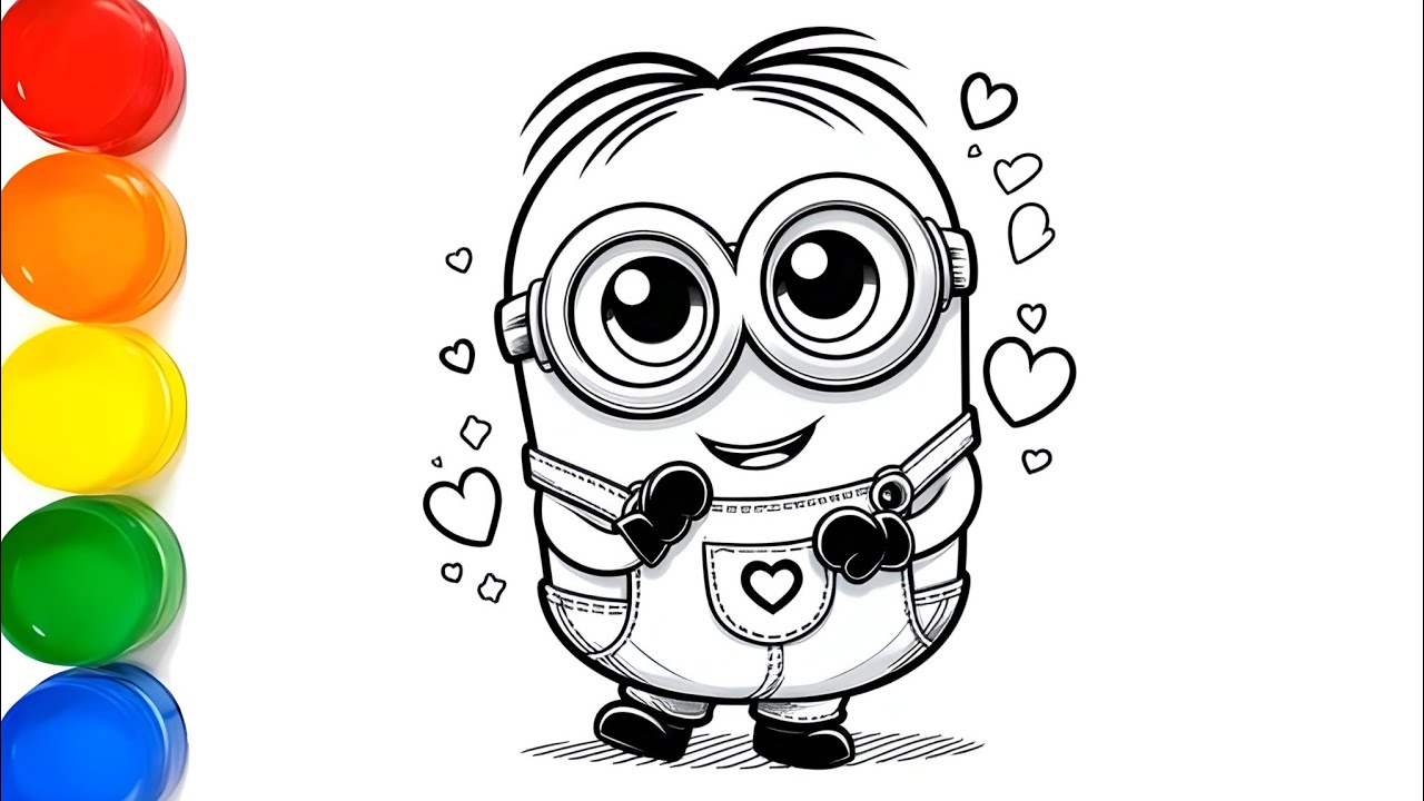 How to Coloring Minion Rush Easy Step by Step | Minion Rush Drawing for ...