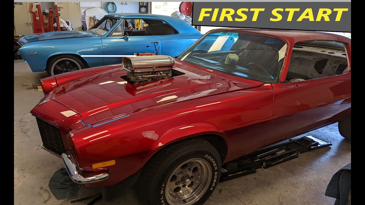 Candy Apple Red 70s Camaro Pole Hunter First Start & Update - YouTube