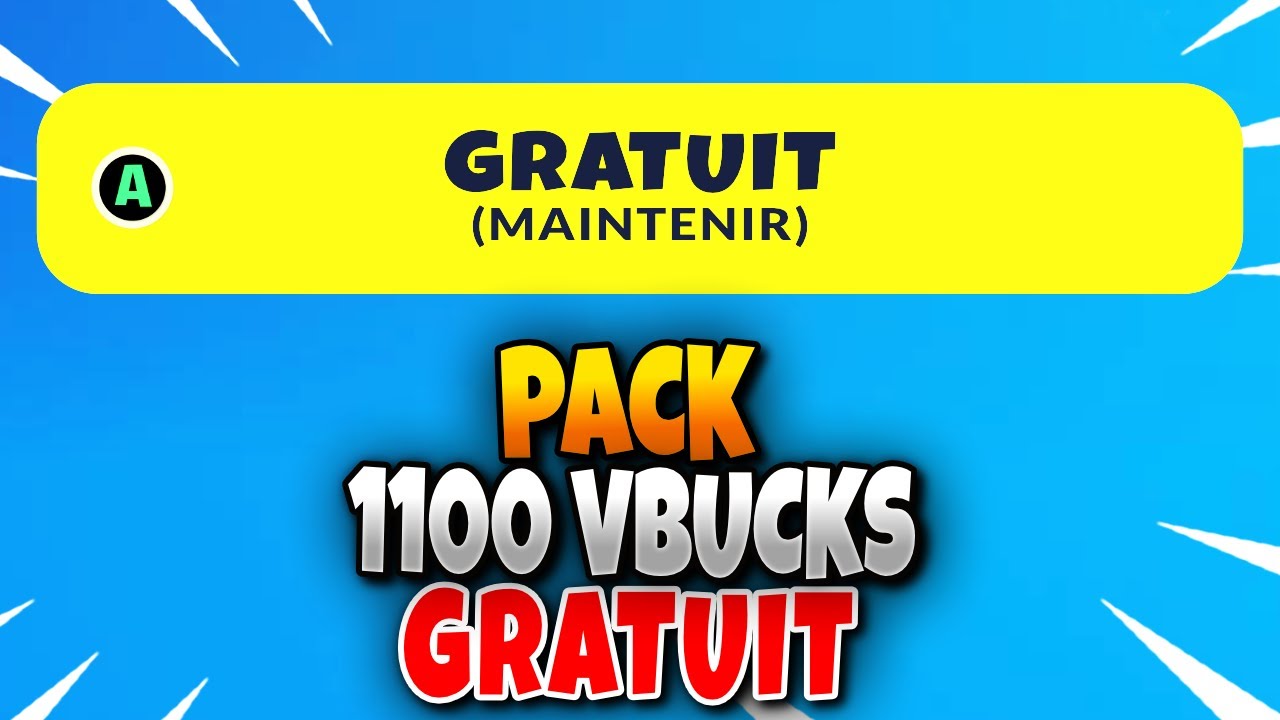 ce Pack 1100 Vbucks GRATUIT Dispo pour Tous Fortnite Saison 2 - YouTube