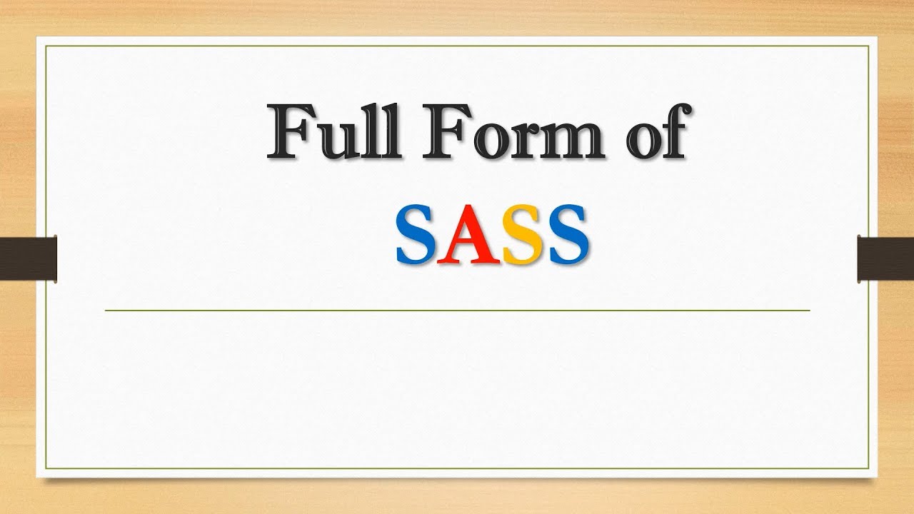 Full Form of SASS || Did You Know? - YouTube