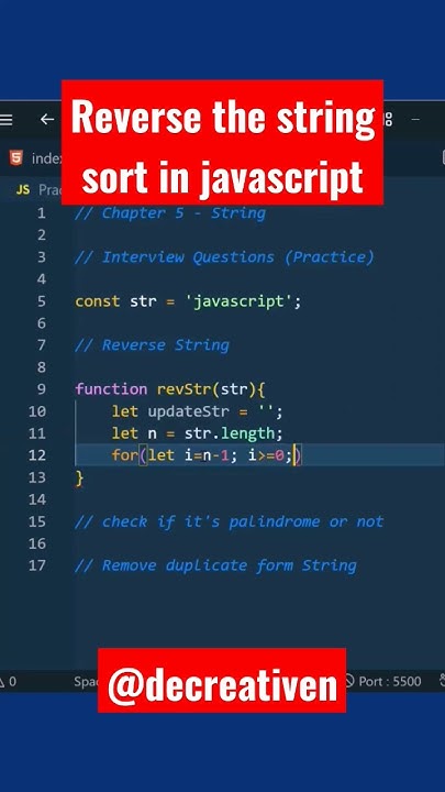 Reverse The String Sort In Javascript Js Bangla Webdevelopment Beginners Tutorial
