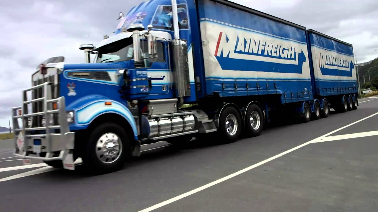 Mainfreight trucks and mainstream nz - YouTube