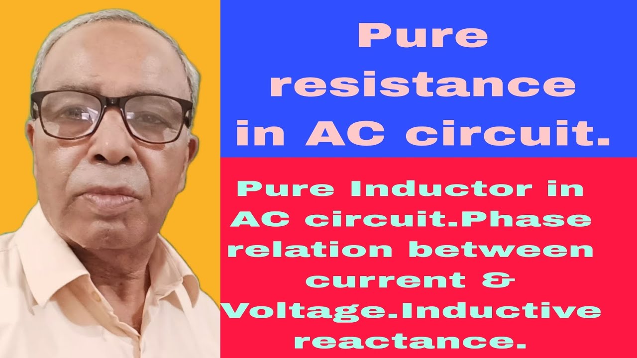 Pure resistance & Pure Inductor in AC circuit.Phase relation b/n current &voltage.Reactance ...
