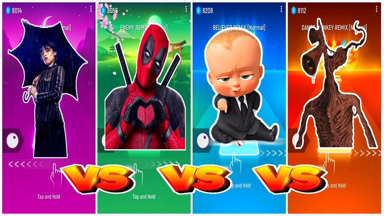 WEDNESDAY ADDAMS vs DEADPOOL ENEMY vs BABY BOSS BELIEVER vs SIREN HEAD ...