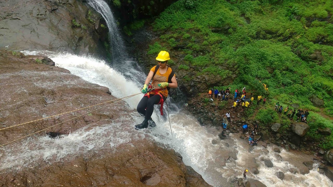 Dudhani waterfall rappelling! - YouTube