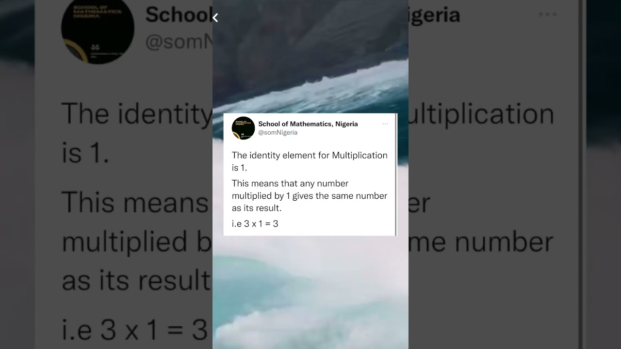 IDENTITY ELEMENT FOR MULTIPLICATION - YouTube