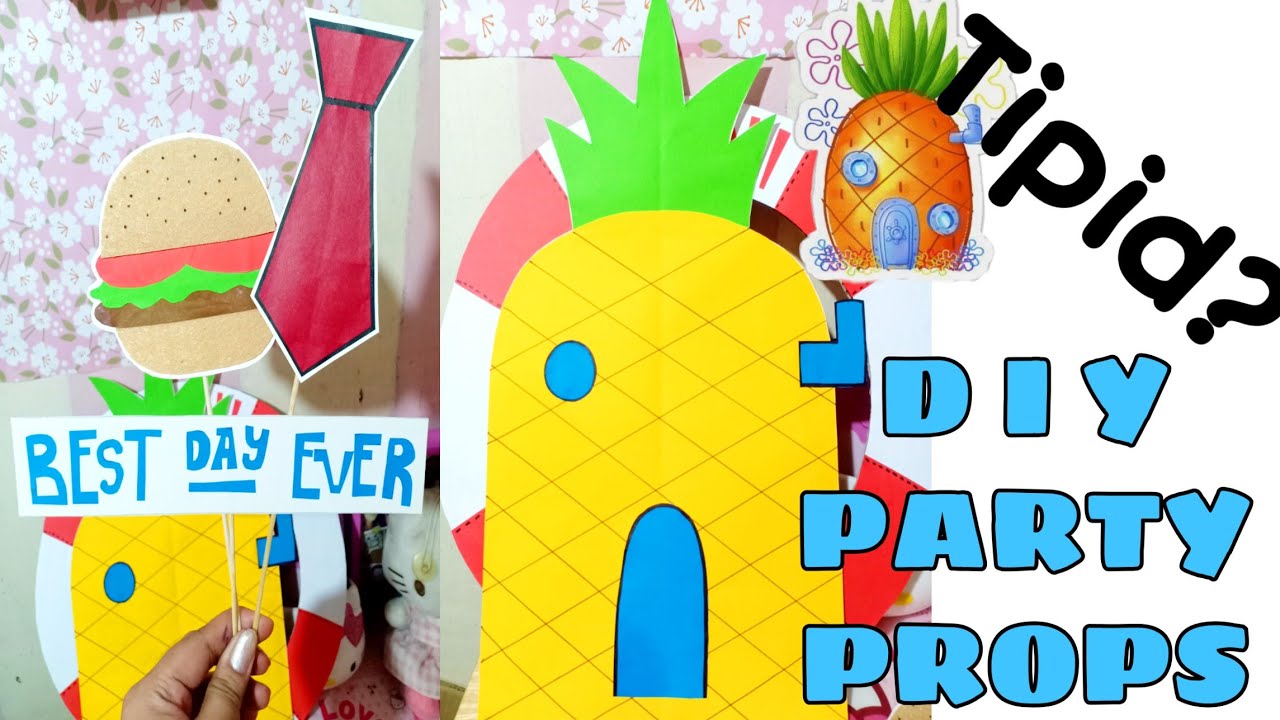 D I Y spongebob party props || Tipid na party decor|| Birthday ...