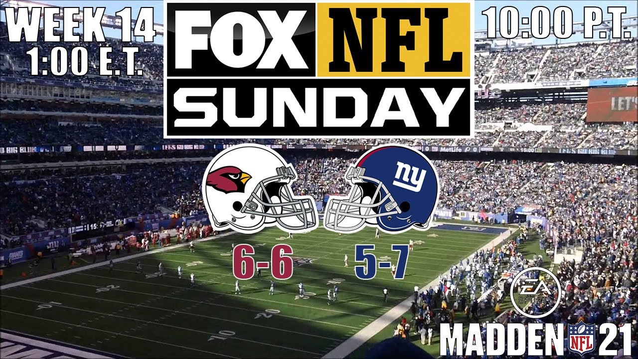 2020 NFL Season - Week 14 - Cardinals at Giants (Madden 21) - YouTube
