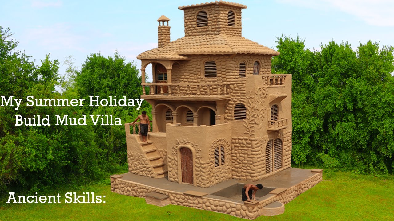 Building Mud Villa House For Entertainment Place In The Forest By ...