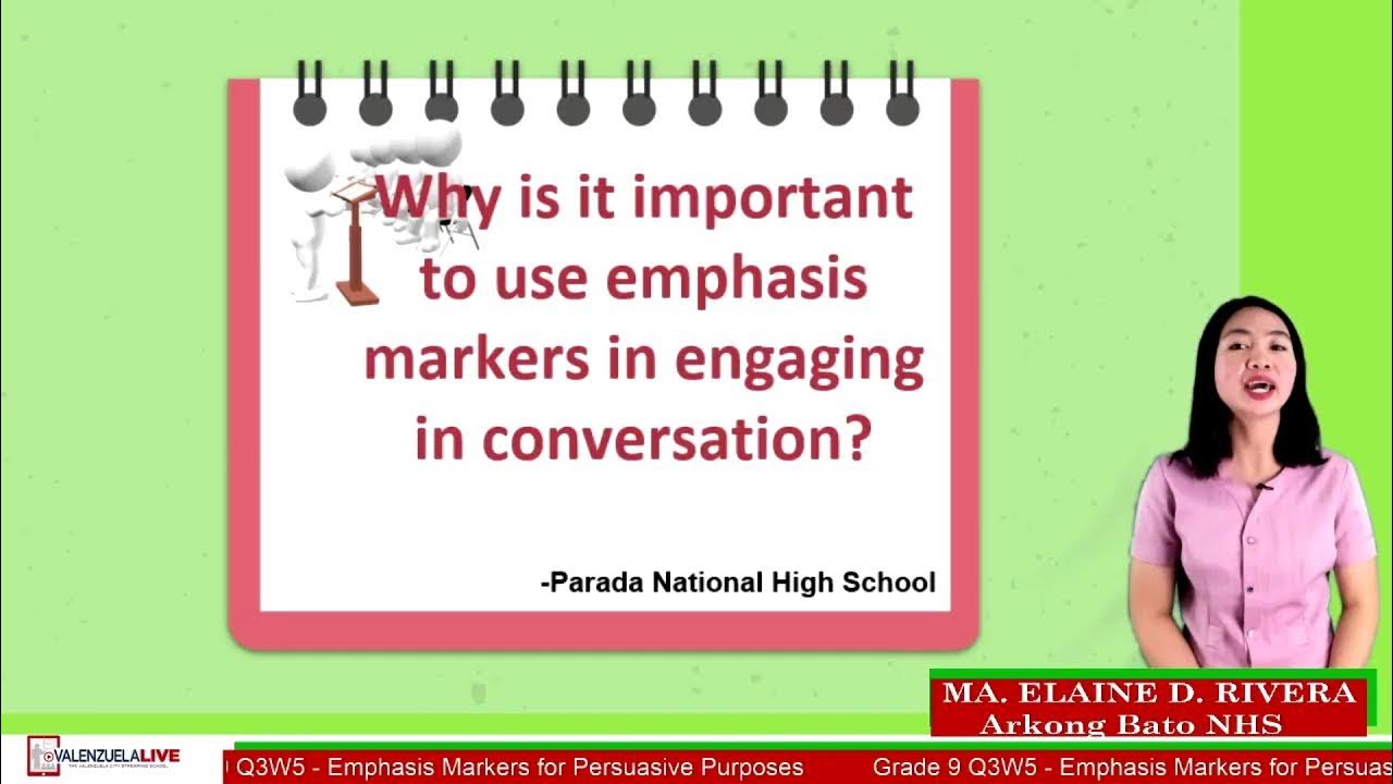 GRADE 9 ENGLISH Q3 W5 - EMPHASIS MARKERS FOR PERSUASIVE PURPOSES - YouTube