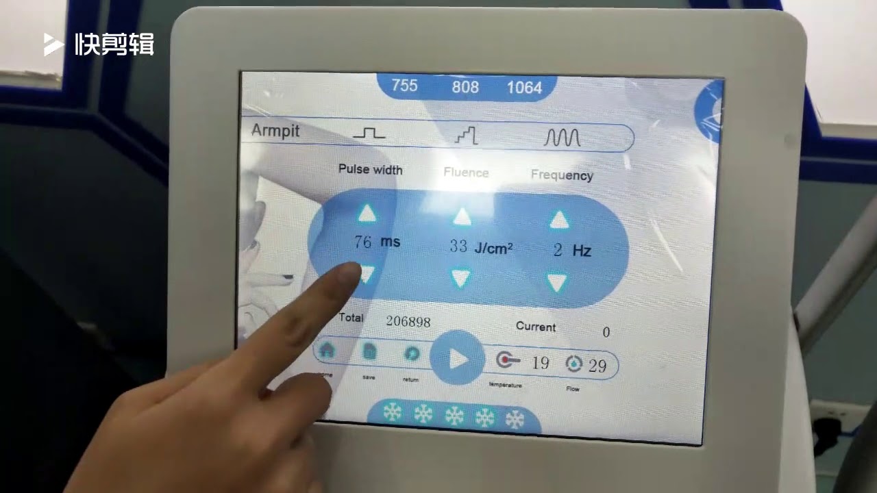 triple-waves diode laser hair removal machine operation interface video ...