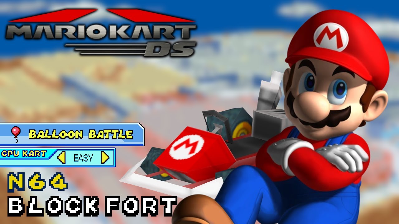 Mario Kart DS - Balloon Battle - Easy - Mario - Block Fort (N64) | Ep ...
