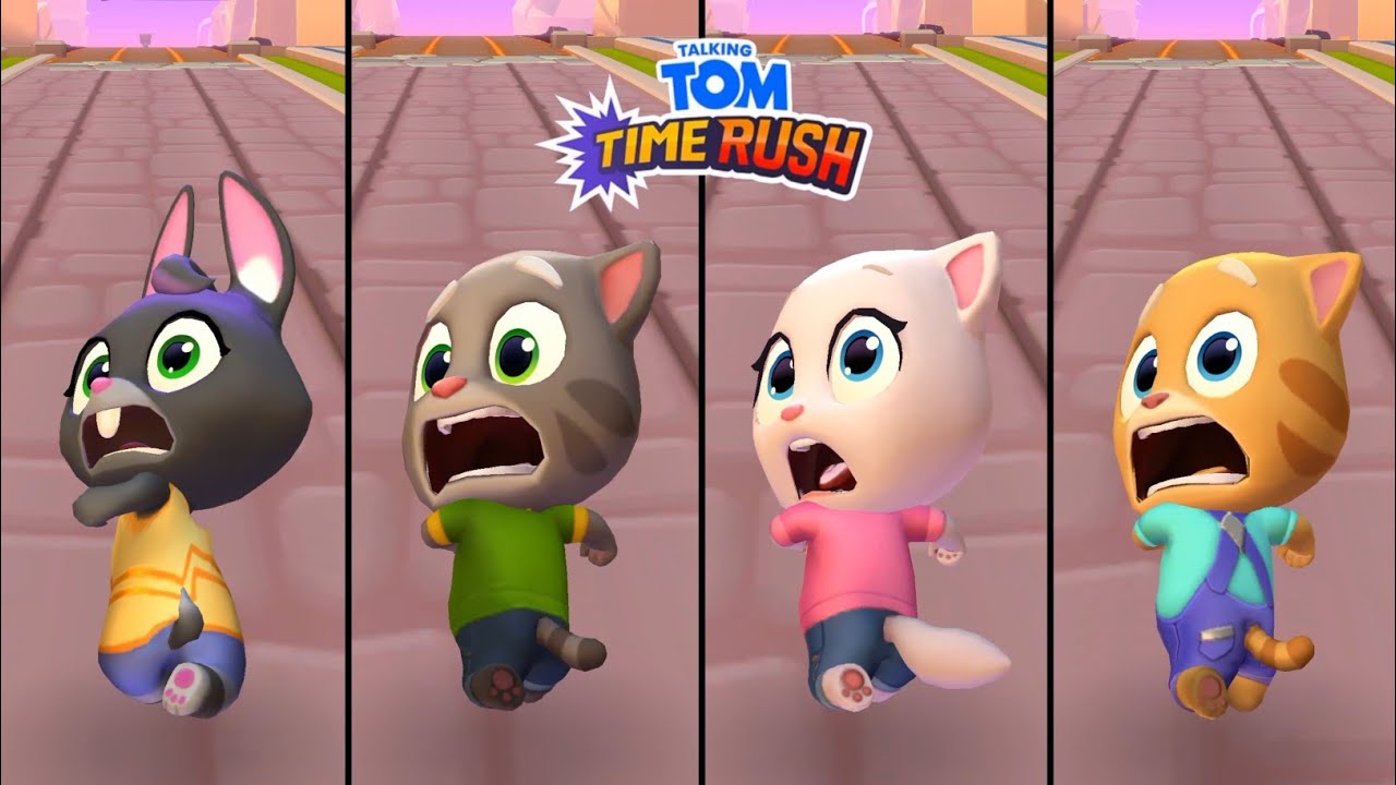 Talking Tom Vs Angela Vs Ginger Vs Becca - Talking Tom Gold Run 2 ...