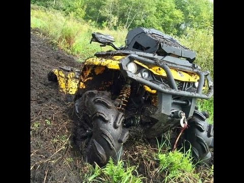 2014 Can-Am Outlander 1000 XT 28" Outlaw 2s Looney Tuned Exhaust - YouTube