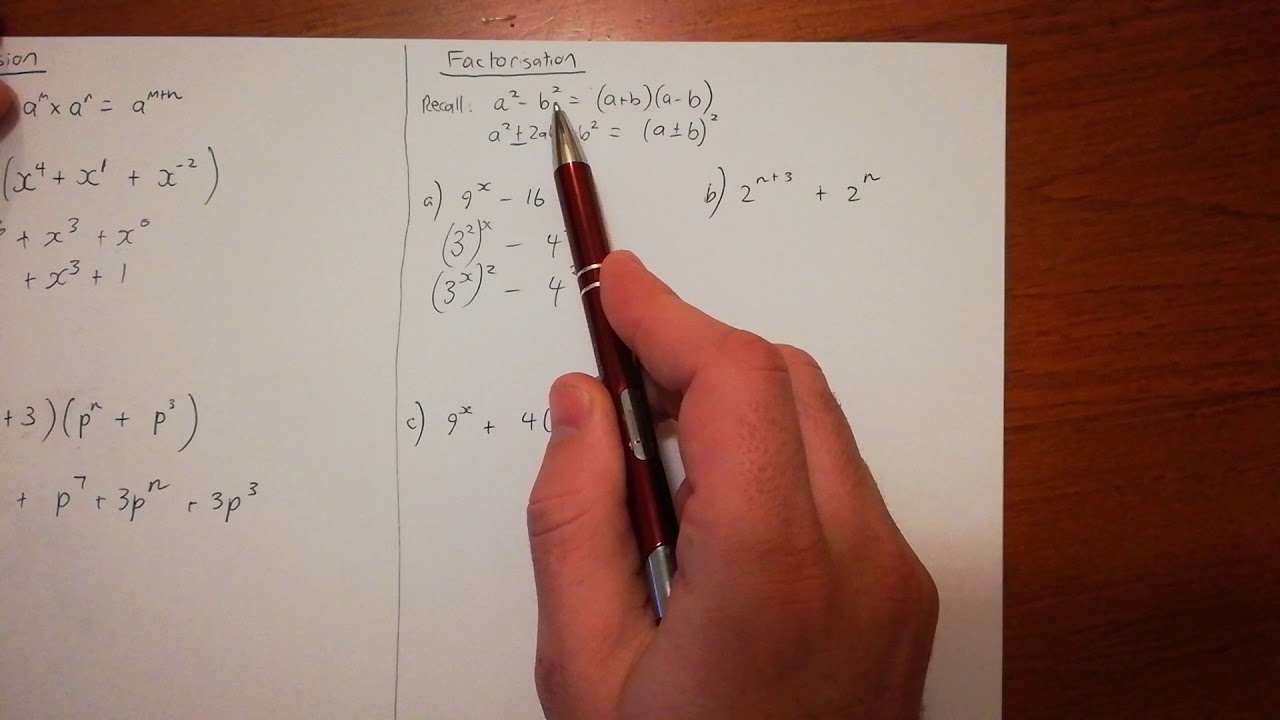 Expanding and Factorising Exponential Functions - YouTube