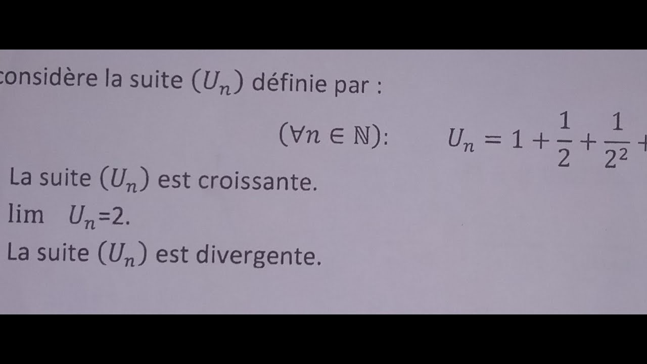 EXERCICE-1 : les suites numeriques (suite geometrique) --partie 2 - YouTube